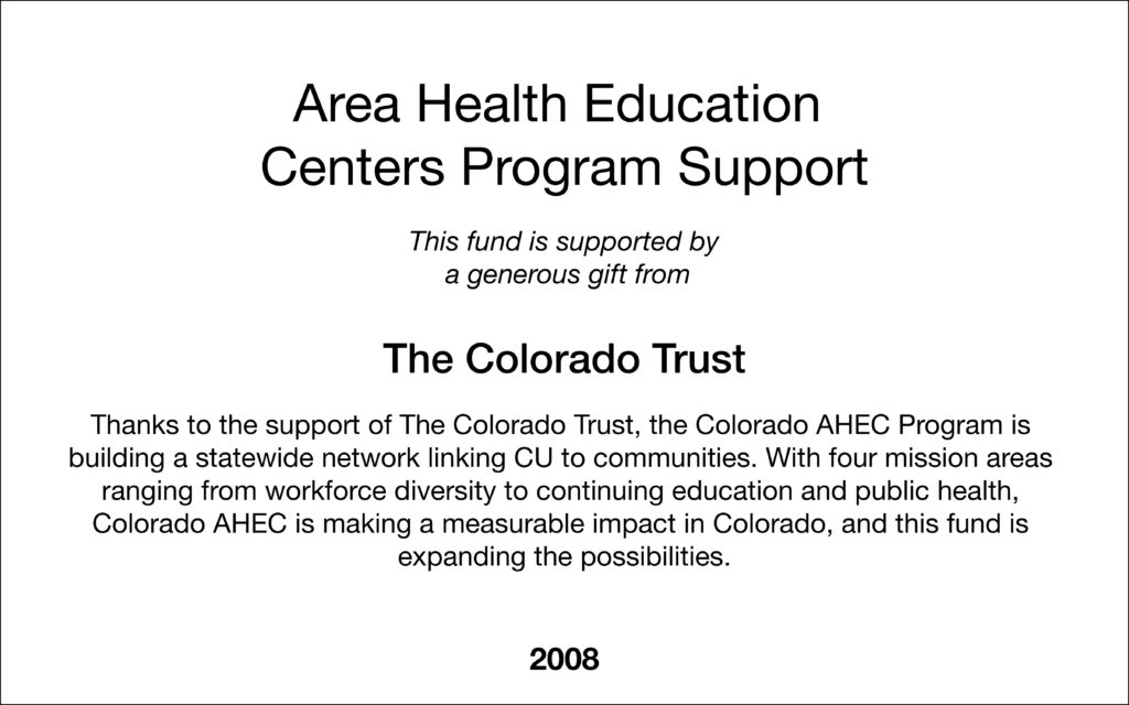 The Colorado Trust – Virtual Benefactor Recognition