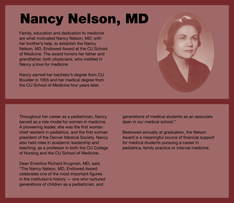 Nancy Nelson, MD – Virtual Benefactor Recognition